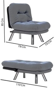 Rozkládací křeslo Misa Small Solo - Grey