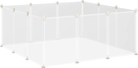 Výběh PawHut pro volný výběh DIY síťový výběh pro malá zvířata 105x105x45cm 12 panelů bílý pro vnitřní i venkovní použití
