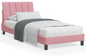 Rám postele s čelem růžový 80x200 cm samet,  3207818