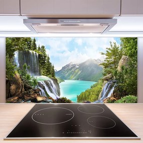 Skleněné obklady do kuchyně Záliv Vodopád Hory 100x50 cm