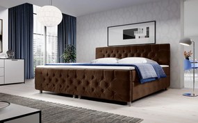Boxspring postel VALENCIE LUX bez úložného prostoru, látka Velikost postele: 120 × 200 cm, Barva látky: Béžová látka, Výběr matrace: Oboustranná…