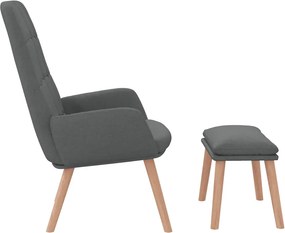 Relaxační křeslo s podnožkou tmavě šedé textil 3315150