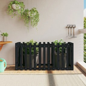 Vyvýšený záhon plotový design černý 150x50x70 cm masiv borovice,  832499