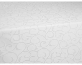 SCANquilt ubrus SPIRAL bílá 140 x 220 cm ovál