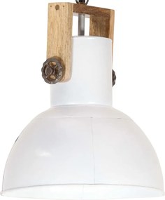 vidaXL Industriální závěsné světlo 25 W kulaté mangovník 32 cm [320846] Barva: Bílá
