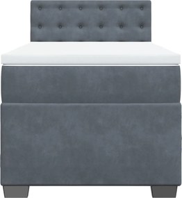 Box spring postel s matrací tmavě šedá 80 x 200 cm samet 3286175