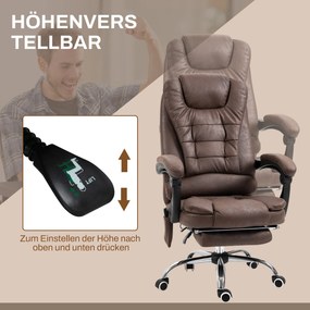 Kancelářská židle Vinsetto s masážní funkcí, ergonomická kancelářská židle s funkcí polohování a vyhřívání, výškově nastavitelná počítačová židle s p…