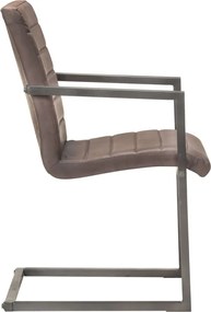 vidaXL Jídelní židle 2 ks pravá kůže [321841] Barva: Šedá
