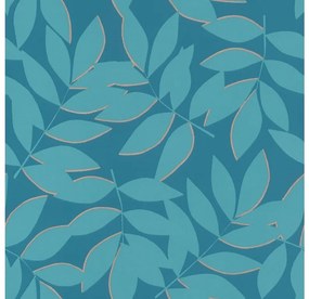 Vliesová tapeta rostlinný vzor - modrá 868418 / Tapety na zeď Symphony (0,53 x 10,05 m) Rasch