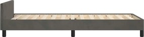Rám postele bez matrace tmavě šedá 100 x 200 cm samet 3125801