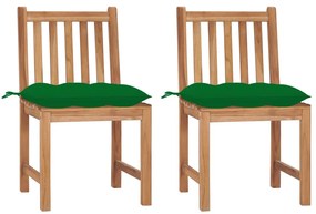 Zahradní židle s poduškami 2 ks masivní teak 3062936