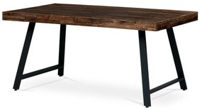 Jídelní stůl, 160x90x76 cm, MDF deska, dýha borovice, kovové nohy, černý lak - HT-534 PINE