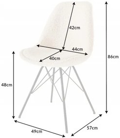 Židle Scandinavia Meisterstück krémová plyšová látka/43064