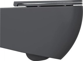 Isvea Isvea, INFINITY závěsná WC mísa, Rimless, 36,5x53cm, antracit, 10NF02005-2C