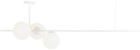 OnaDnes -20% Nordic Design Bílé skleněné závěsné světlo Bubbly 150 cm