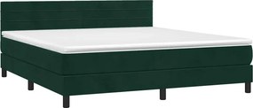 Box spring postel s matrací tmavě zelená 160x200 cm samet 3141374