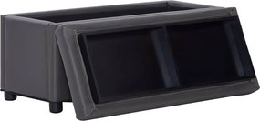 Taburet s úložným prostorem 87,5 cm šedý umělá kůže 281373