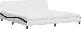 Postel s matrací Dover bílá a černá 200 x 200 cm umělá kůže 3208483