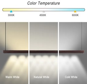 Immax NEO 07301L-LED Stm lustr na lanku MADEIRA 33W/230V Wi-Fi Tuya 152 cm ořech