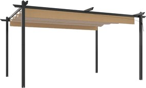 Zahradní altán se zatahovací střechou 4 x 3 m taupe 318539