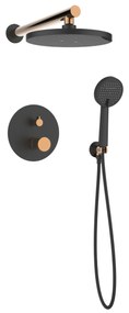 Invena Moonlight, sprchová souprava pod omítku, 2-funkční, černá-růžové zlato, INV-BS-77-014-V