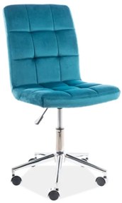 Kancelářská židle bez područek Q-020 Velvet tyrkys Bluvel 85