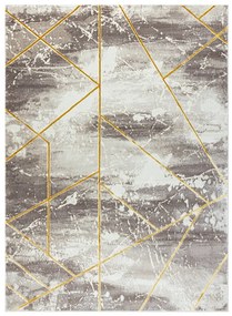 Dywany Łuszczów, Kusový koberec Core 1818 Geometric ivory/gold, 180x270, šedá, chodba / předsíň