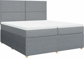 Box spring postel s matrací světle šedá 200 x 200 cm textil 3292156