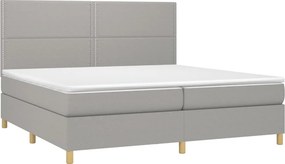 Box spring postel s matrací světle šedá 200 x 200 cm textil 3142281