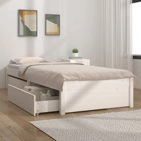 Rám postele se zásuvkami bílý 75 x 190 cm Small Single 3103454