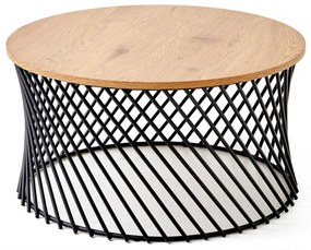 Konferenční stolek- MINERWA- Deska - zlatý dub/ Rám - černý
