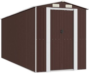 Zahradní kůlna tmavě hnědá 192 x 523 x 223 cm pozinkovaná ocel 3147464