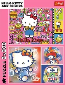 TREFL Puzzle Hello Kitty a přátelé / 2x200 dílků / 41 x 27,5 cm / od 7