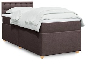 Box spring postel s matrací tmavě hnědá 80x200 cm textil