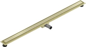 Mexen Flat, lineární podlahový žlab 160 cm, zlatá matná, 1A10160