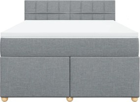 Box spring postel s matrací světle šedá 160 x 200 cm textil 3286731