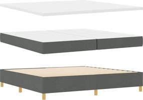Postel s boxspringem s matrací Tmavě šedá 200 x 200 cm textil 3344248