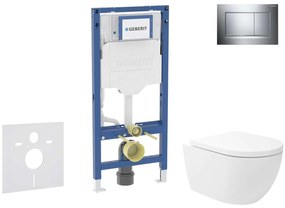 Geberit Duofix - Set předstěnové instalace, klozetu Oudee Vortex a sedátka softclose, tlačítko Sigma20, chrom SANI11CA1147B