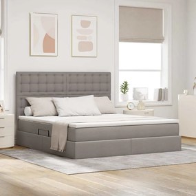 Postel s úložným prostorem a matrací Taupe 180 x 200 cm textil 3371925