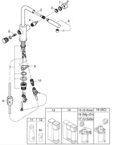 GROHE 30601DC0 - Dřezová baterie BLUE PURE s výsuvnou koncovkou nerez