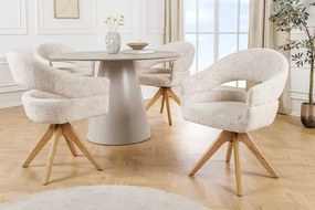 Designová otočná židle Yenibeth béžová / dub