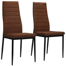 Jídelní židle 2 ks hnědé textil 246183