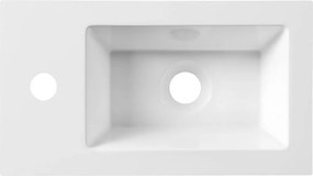 Aqualine Aqualine, Umyvadlo 40x22cm, litý mramor, bílá, LM420