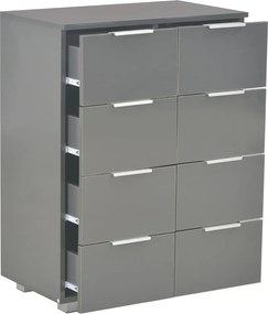 Příborník šedý s vysokým leskem 60x35x80 cm kompozitní dřevo 283714