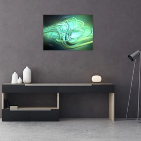 Skleněný obraz zelené abstrakce (70x50 cm)