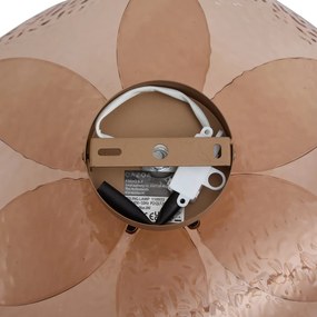 Designové stropní svítidlo tmavě bronzové s jantarovým žebrovaným sklem - Kemner