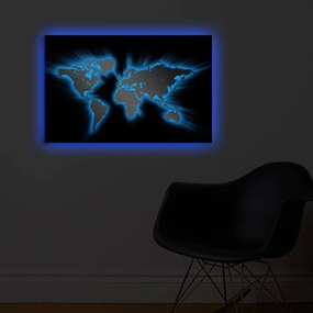 Obraz s LED osvětlením OBRYSY MAPY 35 45 x 70 cm