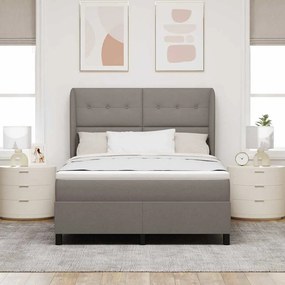 Postel s boxspringem s čelo Taupe 140 x 190 cm textil 3340561