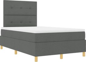 Postel s boxspringem s čelo Tmavě šedá 120 x 190 cm textil 3339603