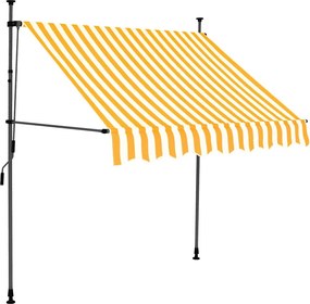 Ručně zatahovací markýza s LED světlem 150 cm bílooranžová 145856